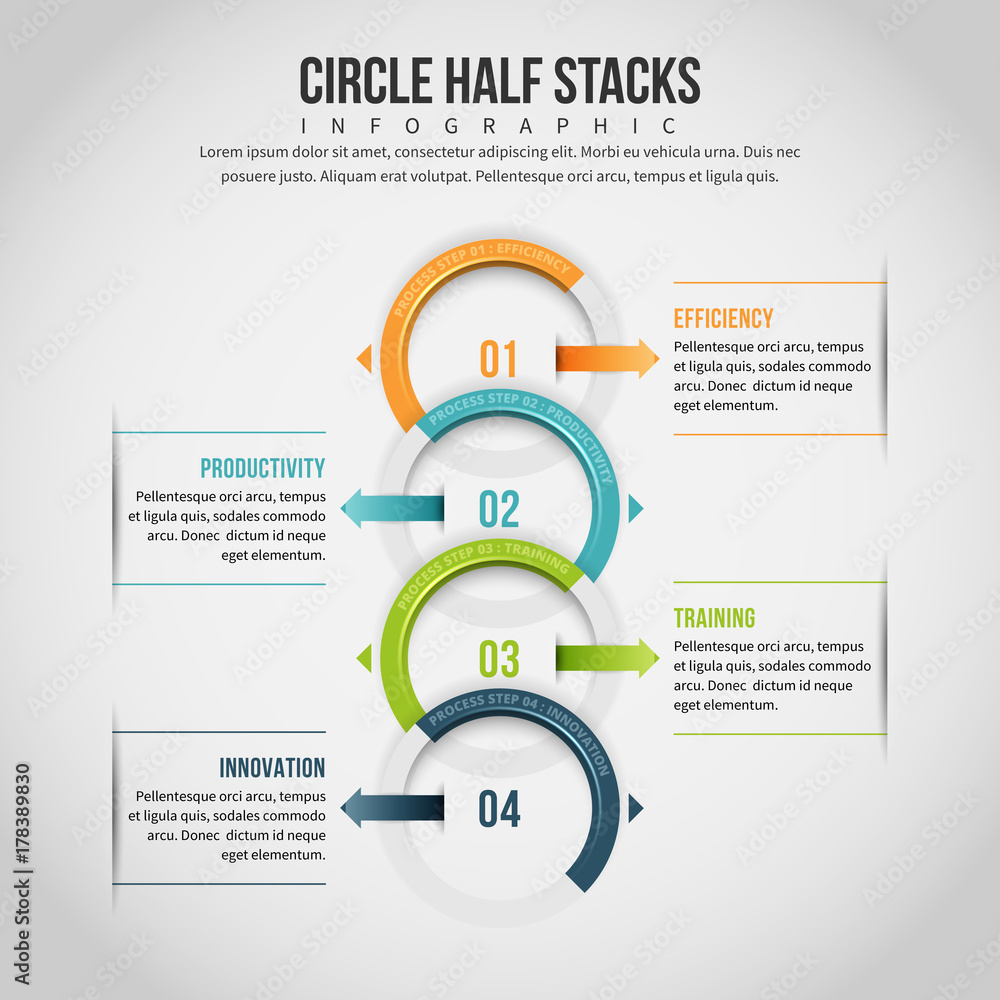 Circle Half Stacks Infographic Stock Vector | Adobe Stock