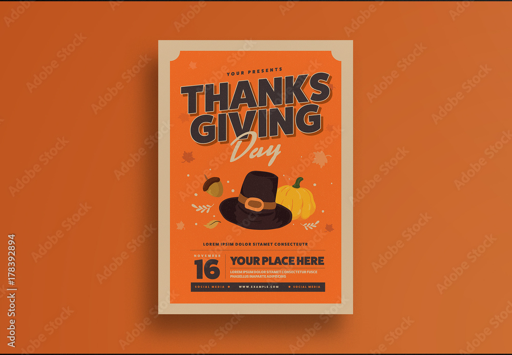 Thanksgiving Flyer 1 Stock Template | Adobe Stock