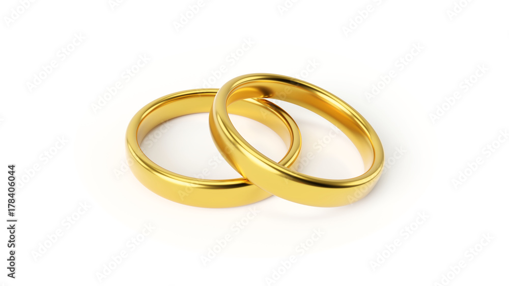 Two gold wedding rings Stock Photo | Adobe Stock