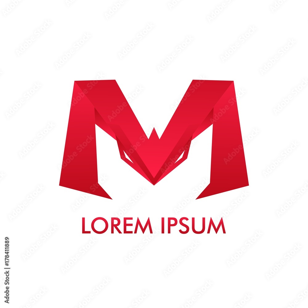 Letter M for Cyborg Head Robot Logo Design and Concept Vector ...