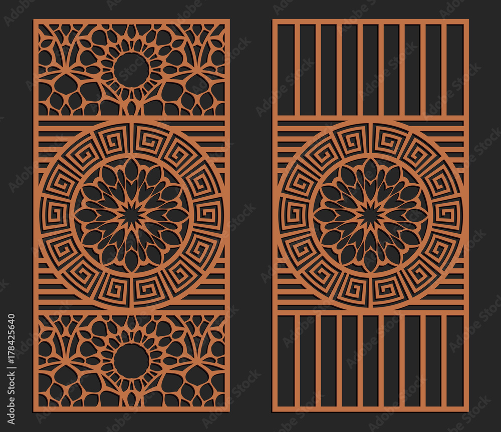 Laser cutting set. Wall panels. Jigsaw die cut ornaments. Lacy cutout ...