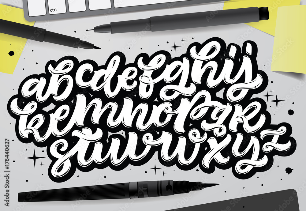 Vector Alphabet. Exclusive Custom Letters. Lettering and Custom ...