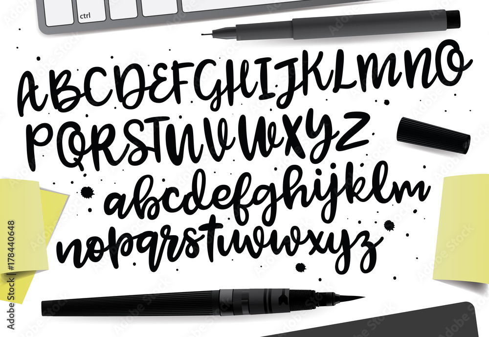 Vector Alphabet. Exclusive Custom Letters. Lettering and Custom ...