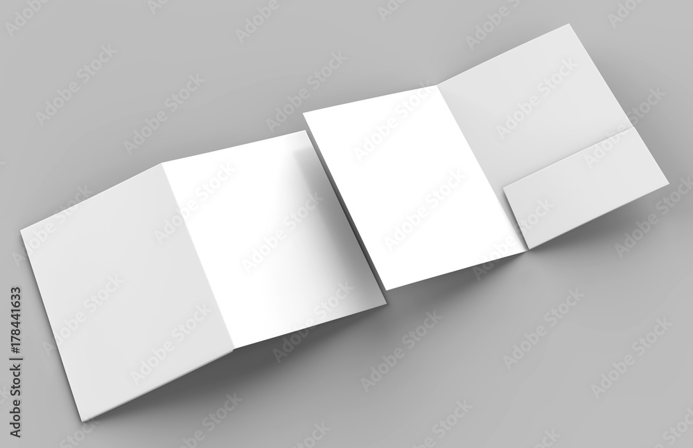 Blank white reinforced A4 single pocket folders on grey background for ...