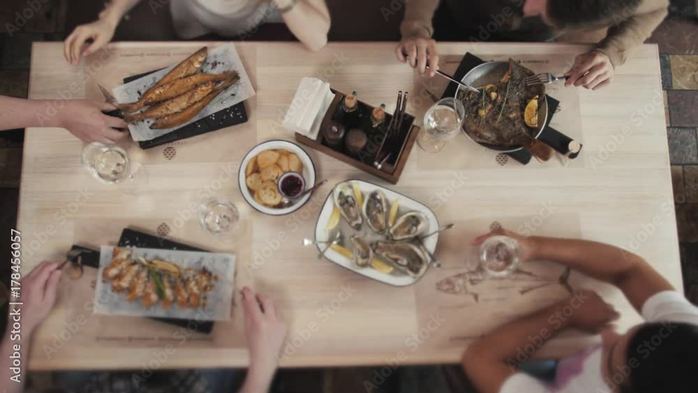 Food Table Healthy Delicious Organic Meal Concept. Enjoying dinner with ...