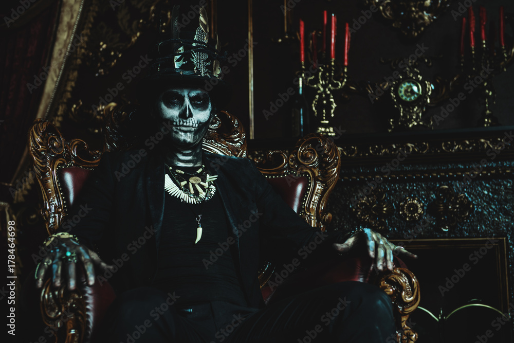 skeleton man in a castle Stock Photo | Adobe Stock