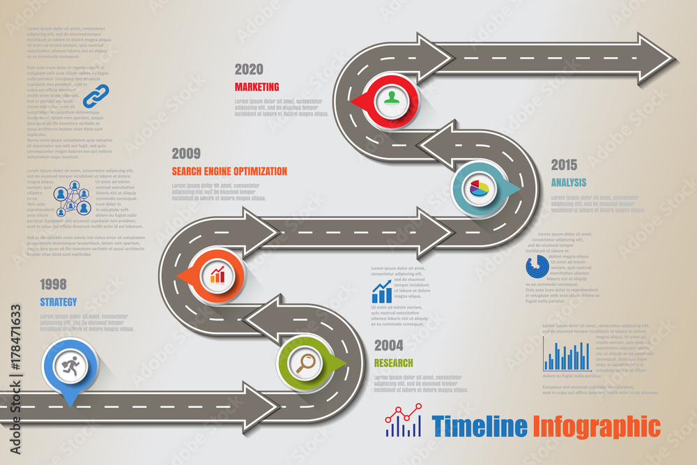 Business road map timeline infographic icons designed for abstract ...