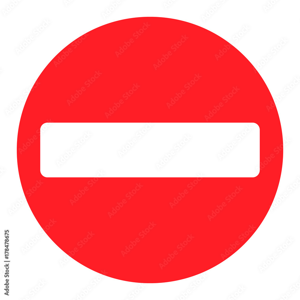 Vector Stop Sign Icon. Red restriction to enter. No road allowed ...