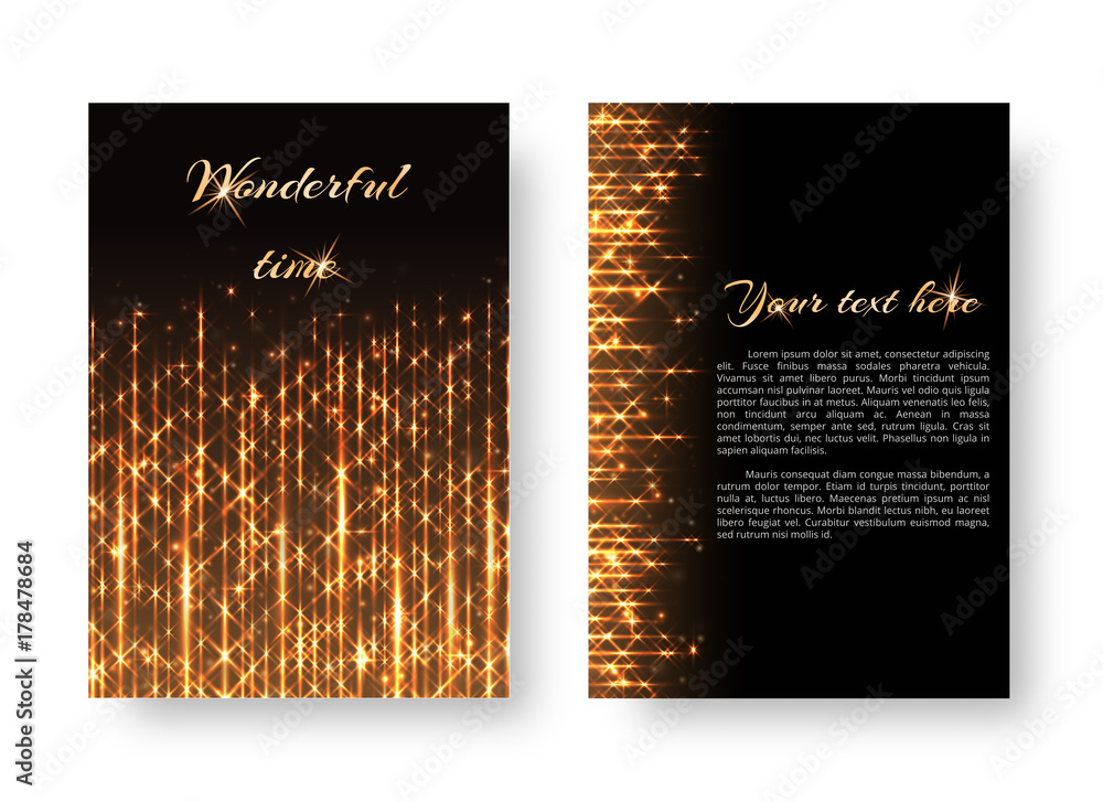 Bling background with abstract light. Shine bright on a black backdrop ...