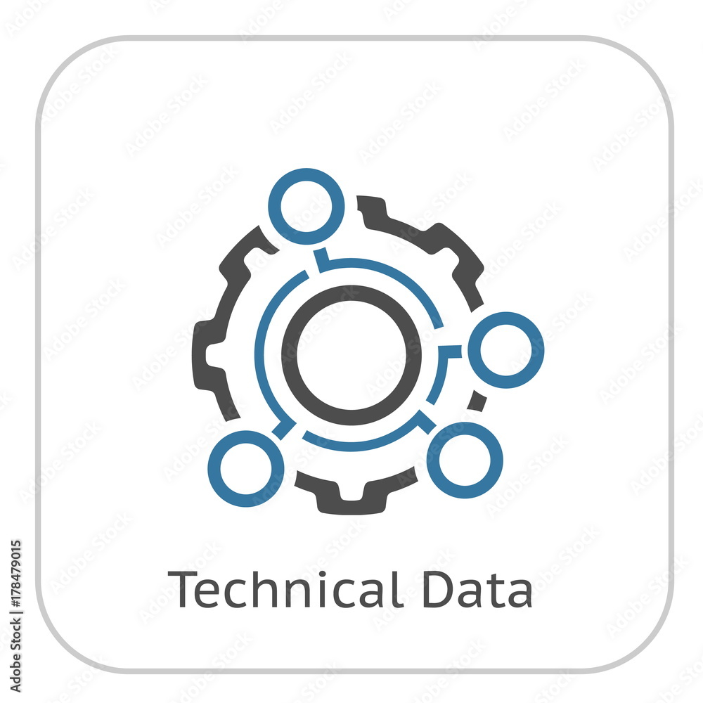 Technical Data Icon. Gear and Option Dots. Engineering Symbol. Stock ...