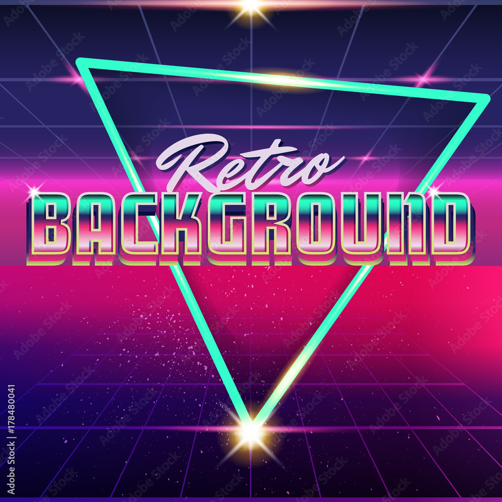 New Retro Wave Background. Synthwave Retro Design And Elements ...