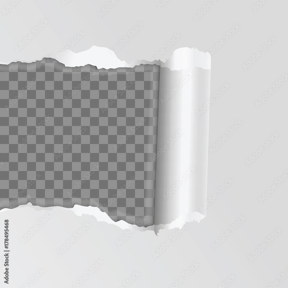 Vector torn paper hole with transparent background. Stock Vector ...
