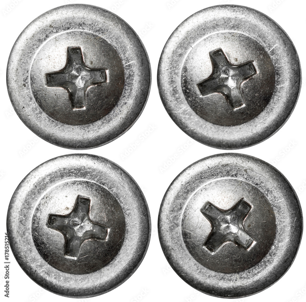 metal screw nail heads set isolated on white background Stock Photo ...