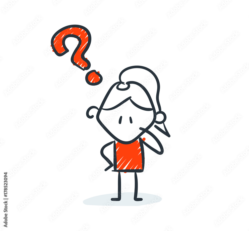 Strichfiguren - Frauchen: Frage, nachdenken. (3) vector de Stock ...