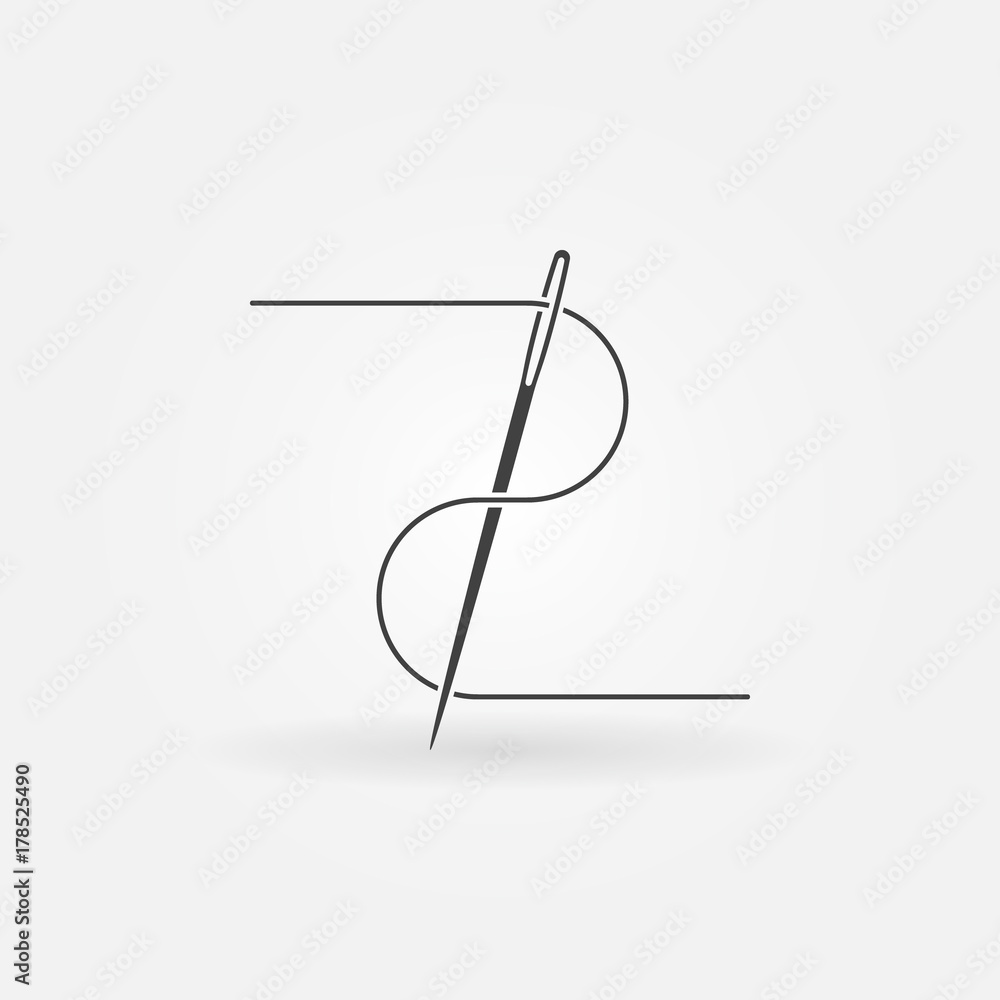 Vector needle and thread icon or symbol Stock Vector | Adobe Stock