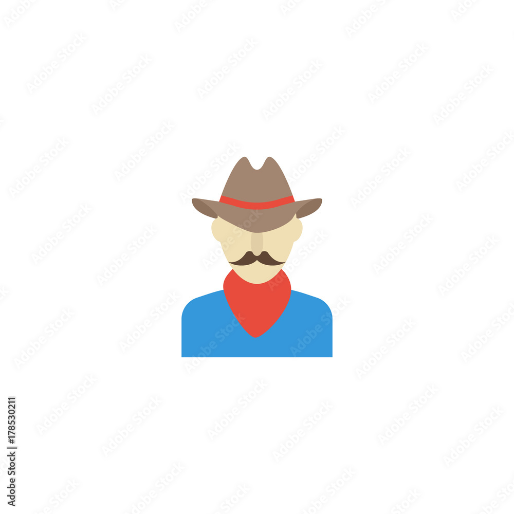 Flat Icon Cowboy Element. Vector Illustration Of Flat Icon Western ...
