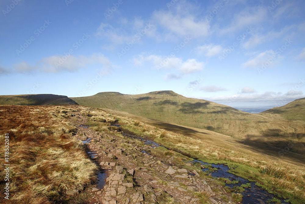 The Taff trail footpath leading to Pen y Fan and the Graig Fan Ddu ...