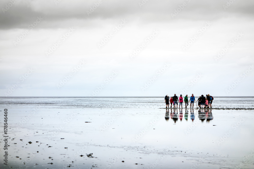 Wanderung im Weltnaturerbe Wattenmeer an der Nordsee, Deutschland Stock ...