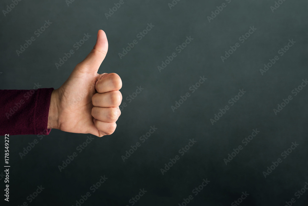 Customer Experience Concept, Hand of Client show Excellent sign with ...