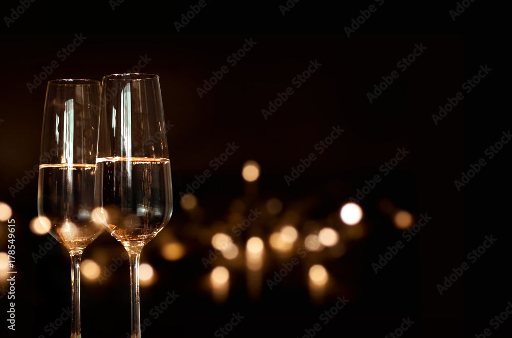 Bokeh background with sparkling wine Stock Photo | Adobe Stock