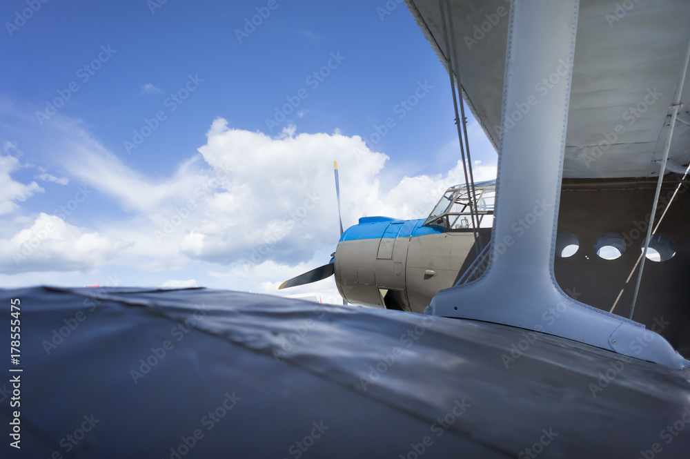Old Soviet mass-produced single-engine biplane utility/agricultural ...