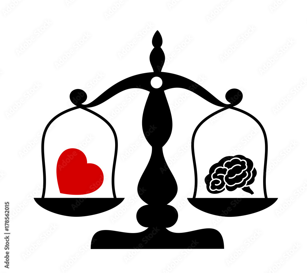 Vecteur Stock Balance between irrational love, emotions, feelings ... Vecteur Stock Balance between irrational love, emotions, feelings ...