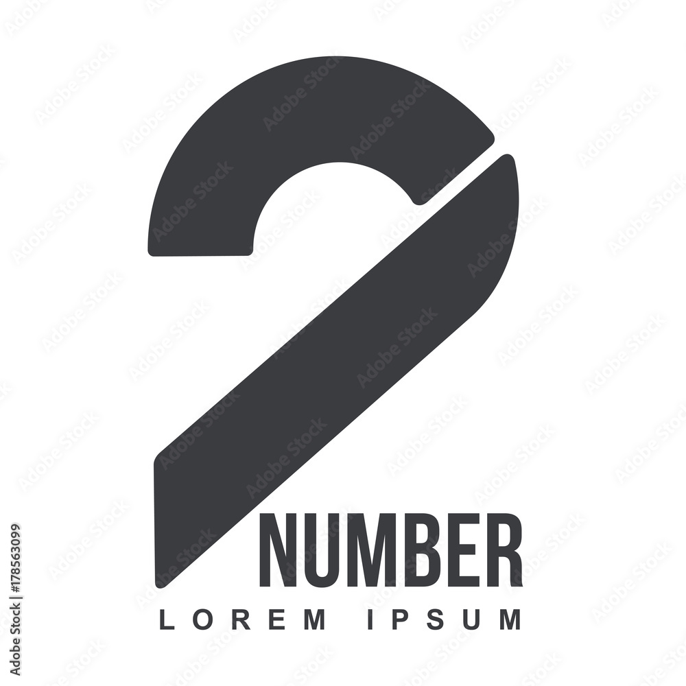 numeric logo two Stock Vector | Adobe Stock