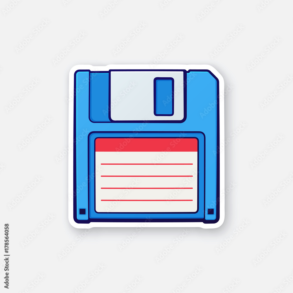 Vector illustration. Computer retro floppy disk. Magnetic disk drive ...