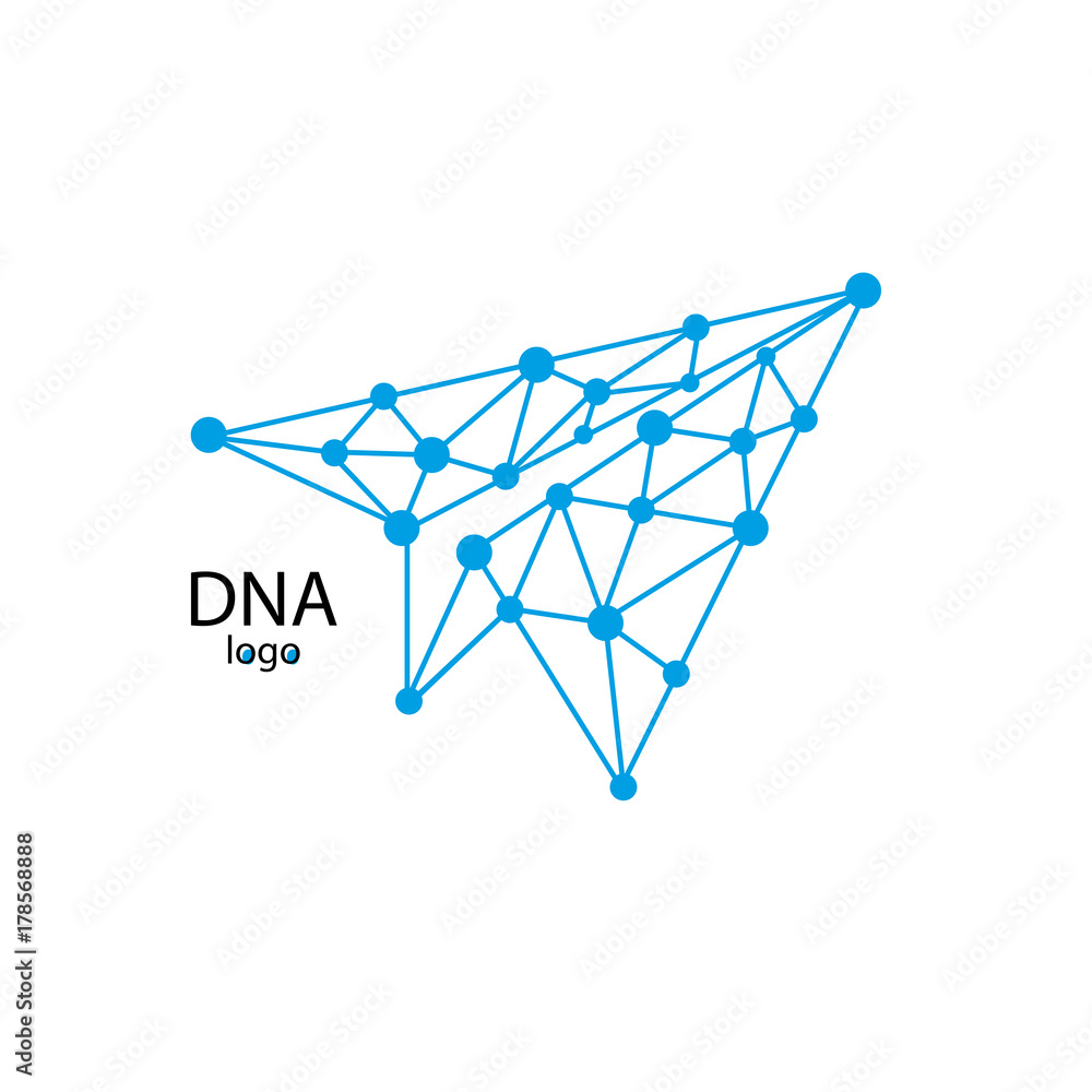 Logo dna structure. Vector pattern of the molecule. Icon for the ...