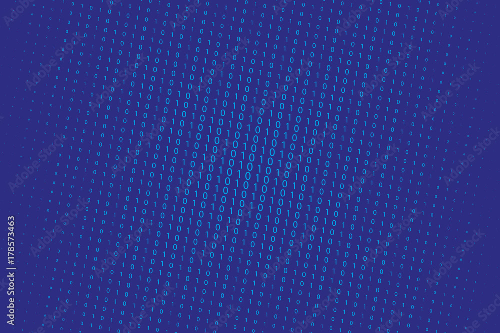 Random numbers 0 and 1. Background in a matrix style. Binary code ...