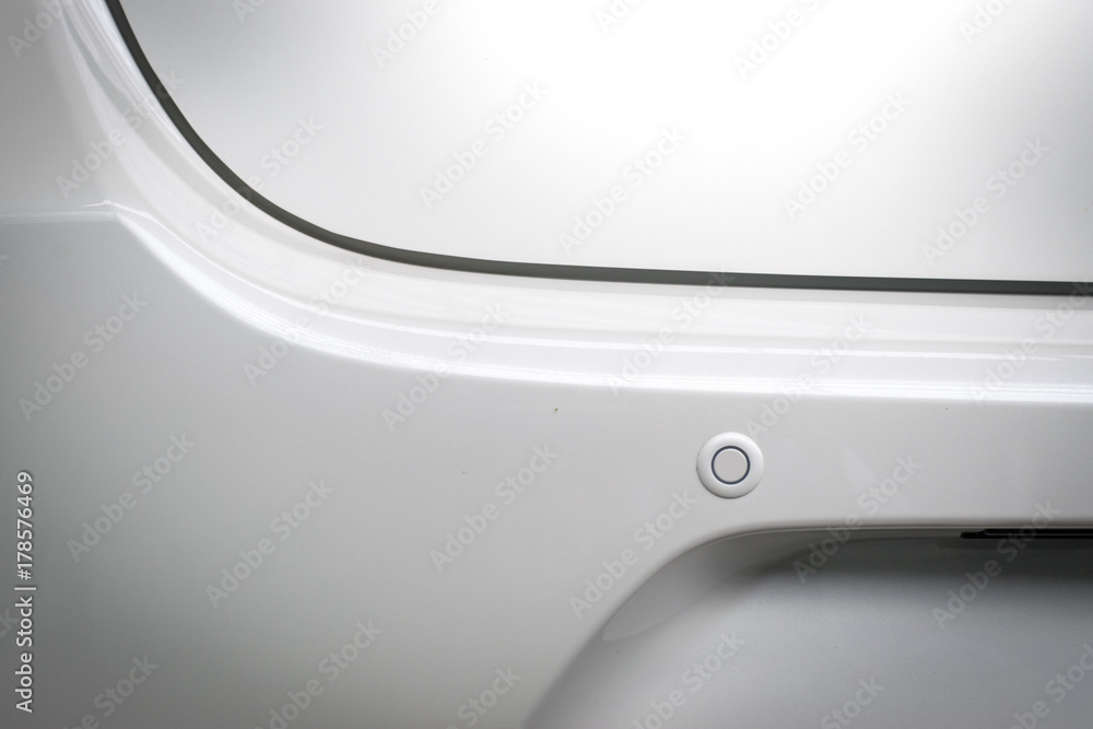 Distance sensor of car white color. Using wallpaper or background for ...
