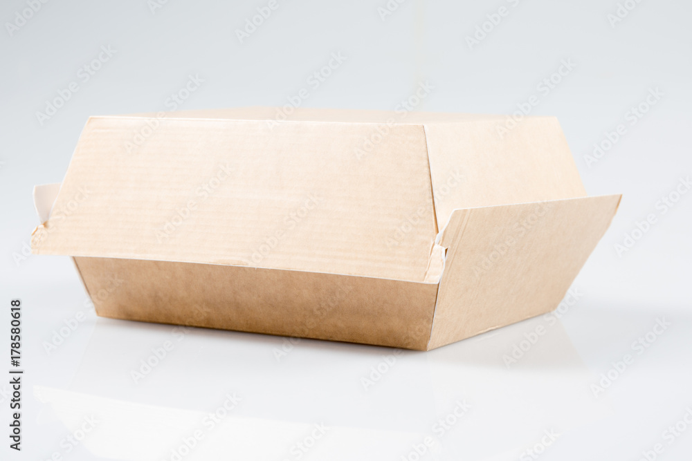 Stack of Takeaway Cardboard Food Boxes on White Background Stock Photo ...