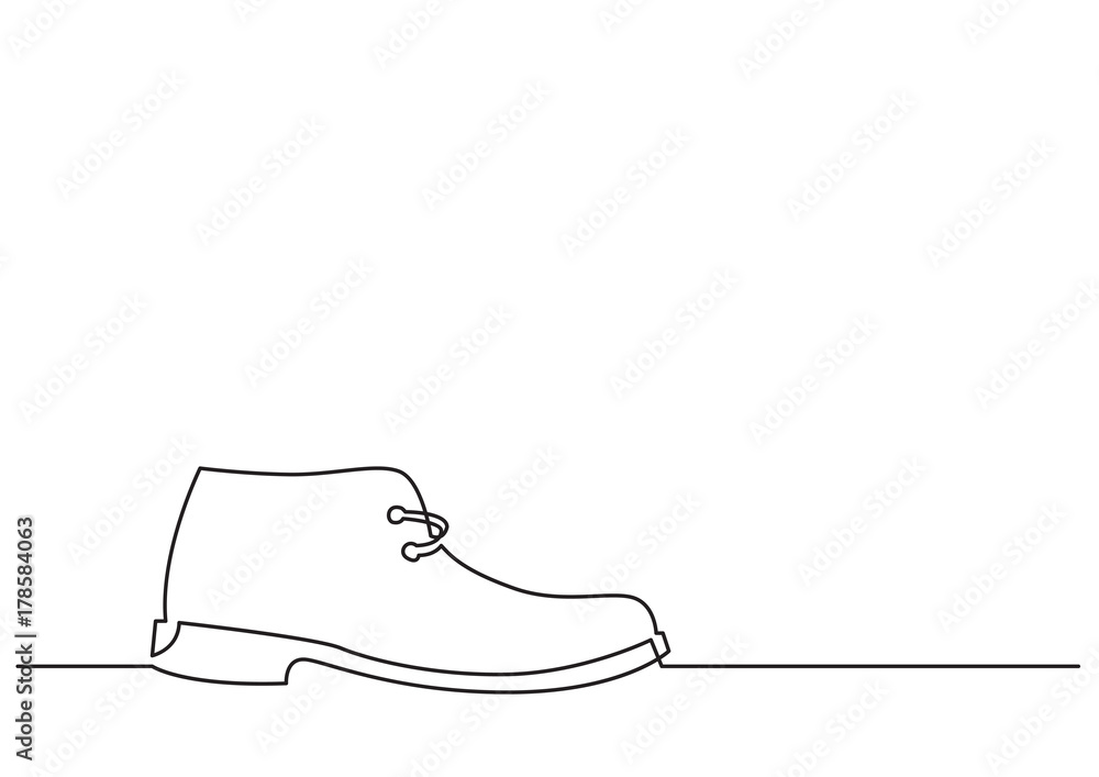 one line drawing of isolated vector object - shoe Stock Vector | Adobe ...