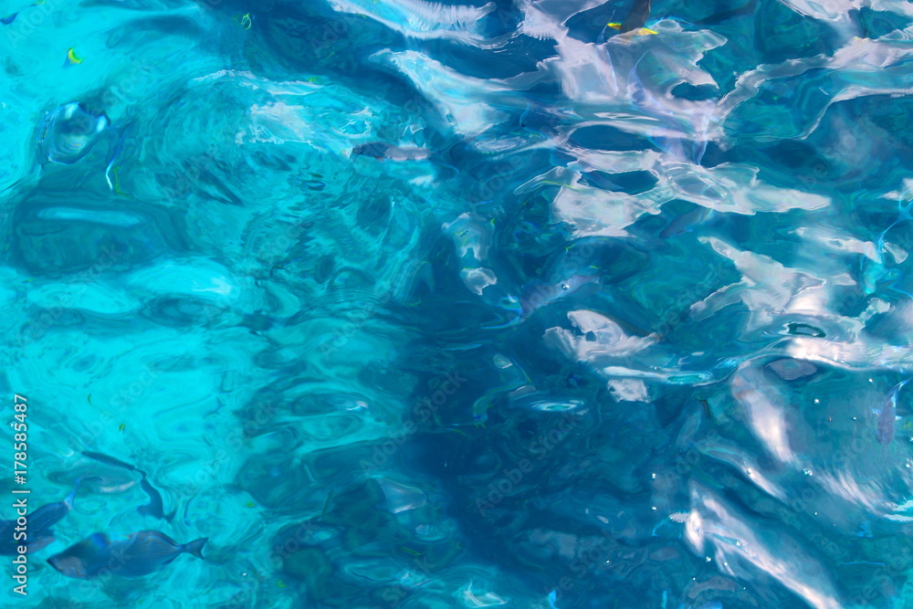 Aquamarine sea water texture. Transparent azure water in the sea ...