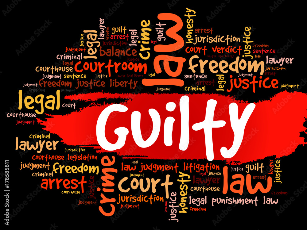 Guilty word cloud collage, law concept background Stock Vector | Adobe ...