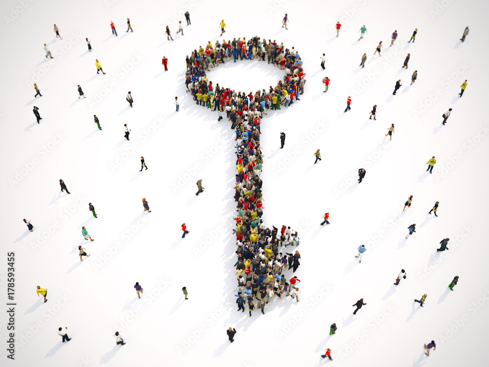 3D Rendering of people forms a key Stock Illustration | Adobe Stock