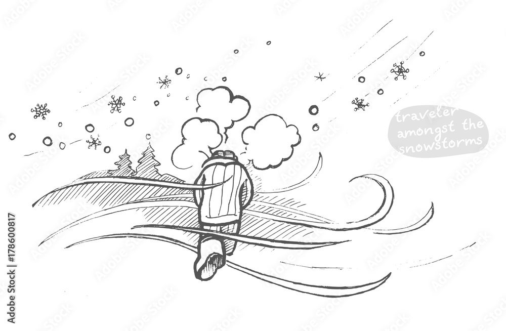 Drawing Of A Man Walking Away