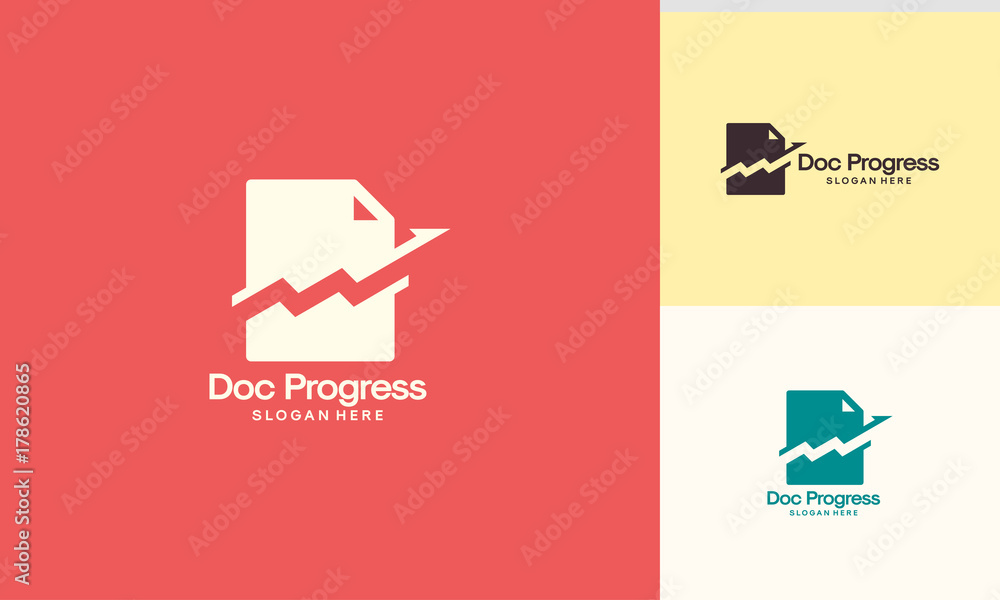 Document Stats logo template, Document Finance logo designs vector ...