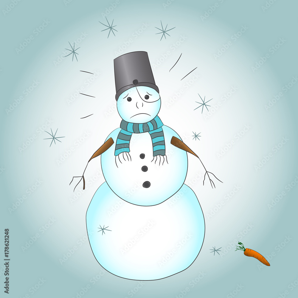 Sad Snowman Clipart