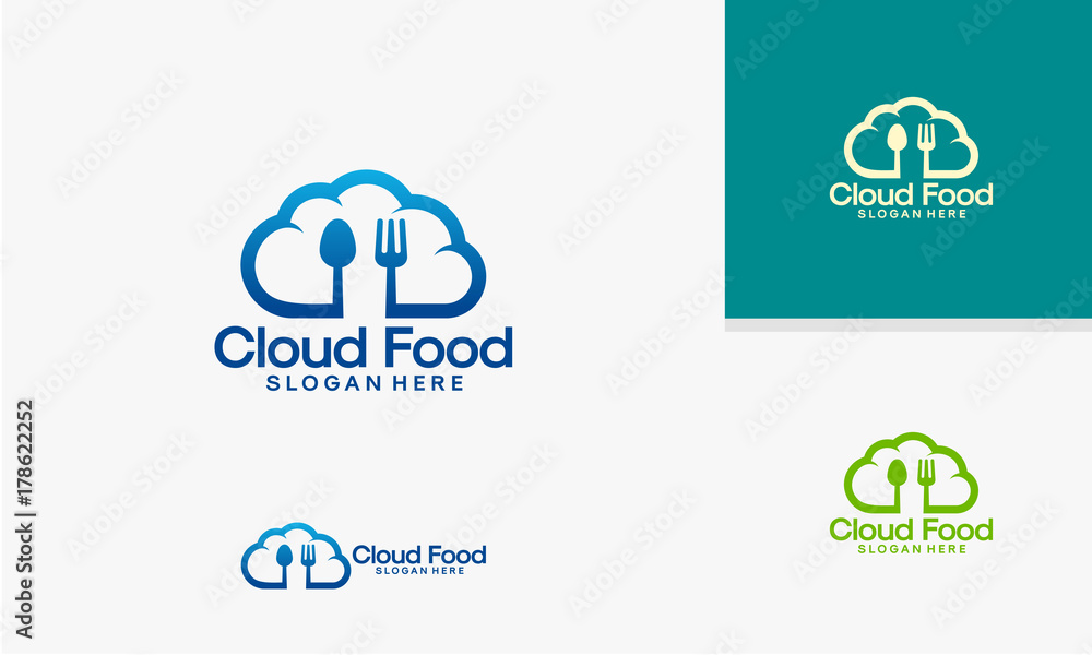 Cloud Food logo template, Online Food logo designs vector Stock Vector ...
