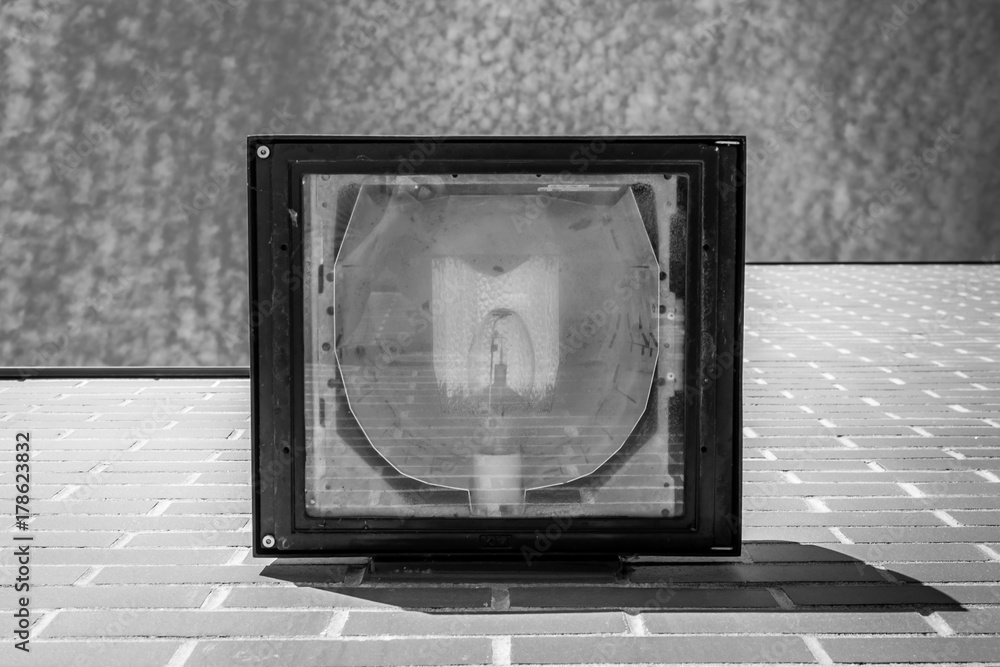 Halogen lamp with sky and cloud background. Isolated image of street ...