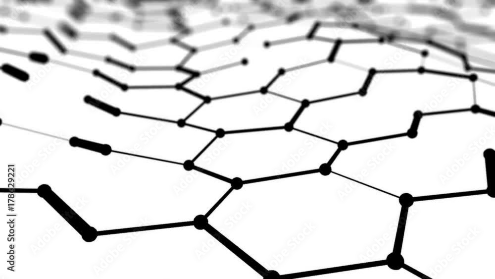Vidéo Stock Graphene Structure black-and-white Background, seamless ...