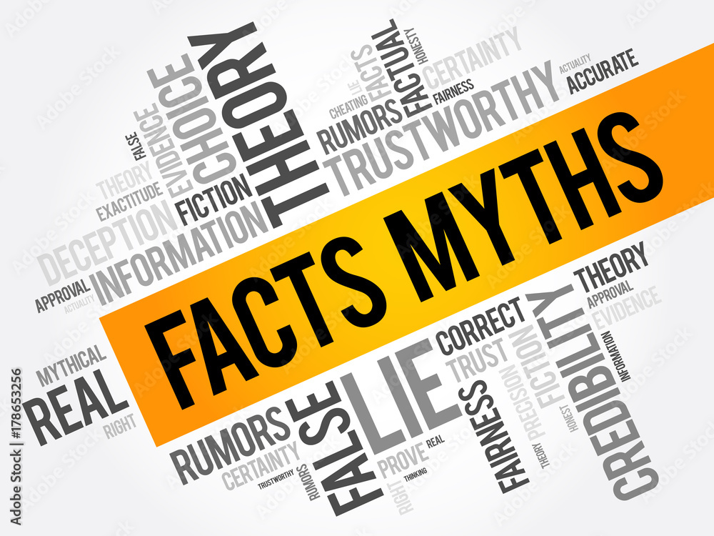 Facts - Myths word cloud collage, concept background Stock Vector ...