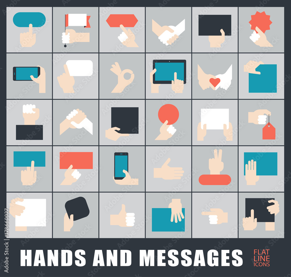 Hands holding messages. Hand gestures. Collection of hands holding ...