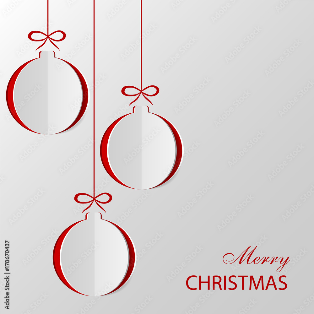 Christmas balls cut out of paper. Template for Christmas and New Year ...