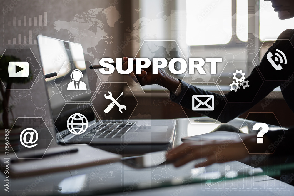 Technical support. Customer help. Business and technology concept ...