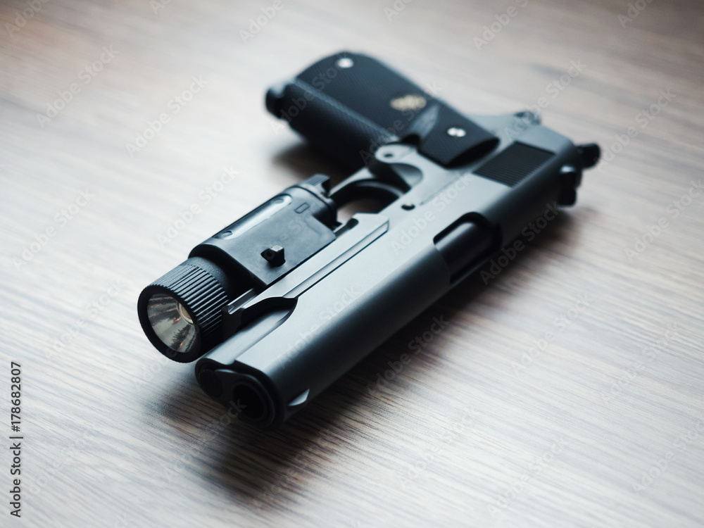 .45 ACP caliber custom build pistol Stock Photo | Adobe Stock