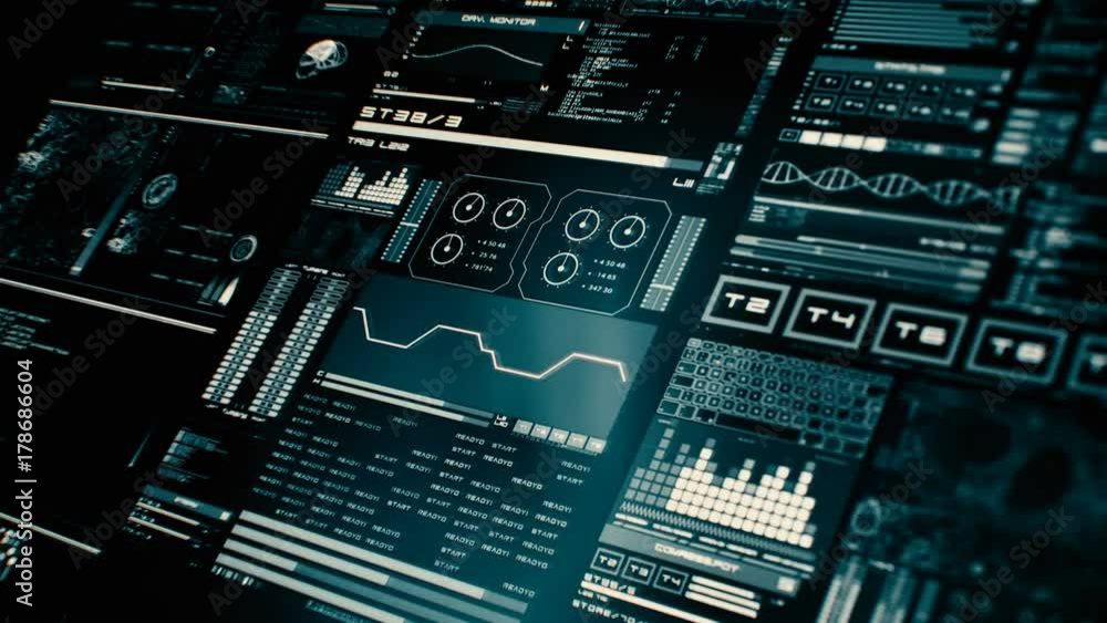 Perspective view of lowpower futuristic interface/Digital screen ...