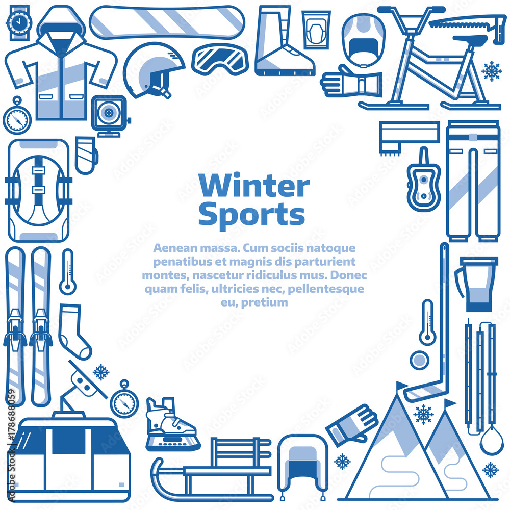 Sports Equipment Border Clip Art