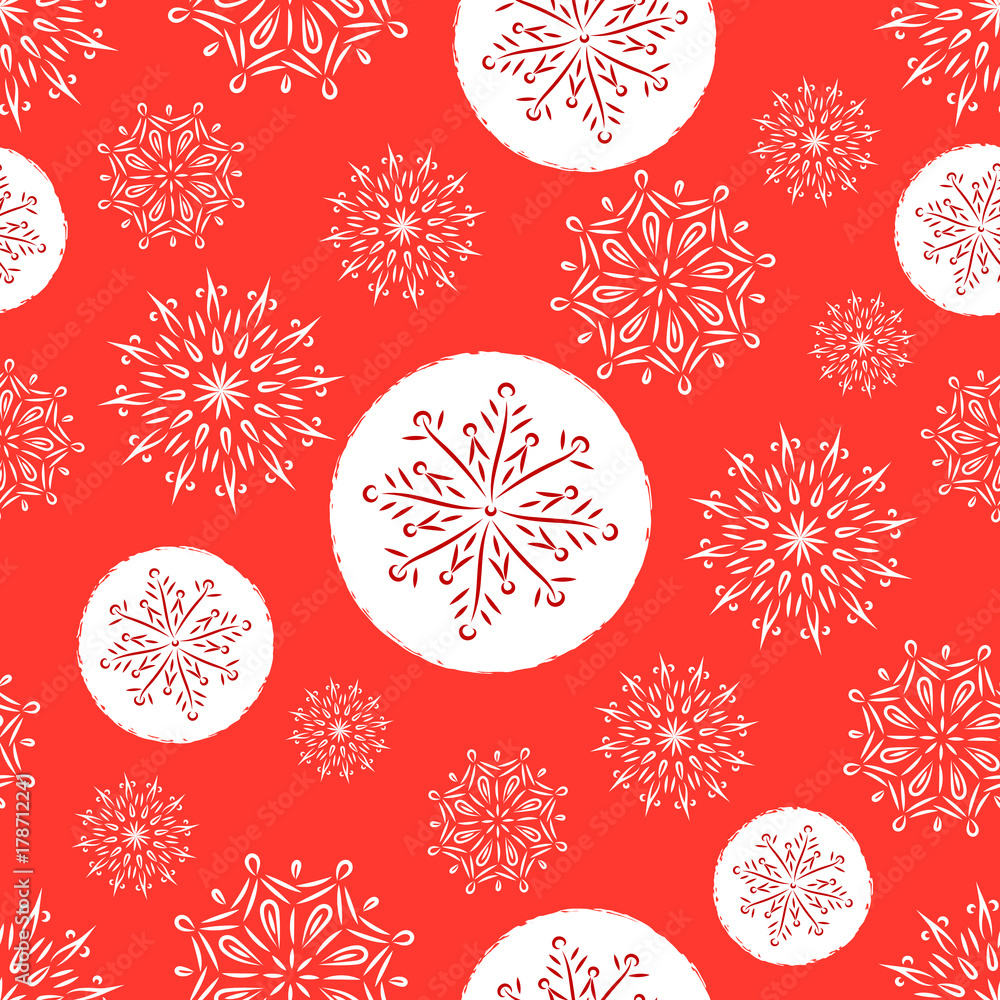 Seamless Snowflake Pattern Vector
